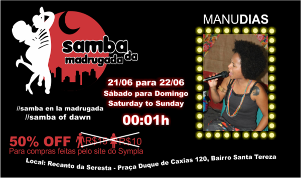 Samba da Madrugada com Manu Dias em Belo Horizonte - Sympla