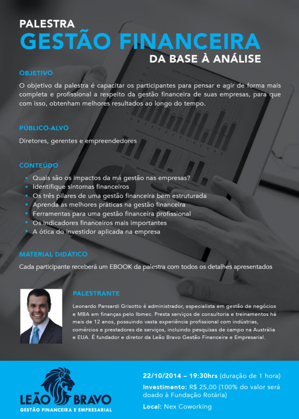 Palestra Gestão Financeira - Da Base à Análise em Curitiba - Sympla