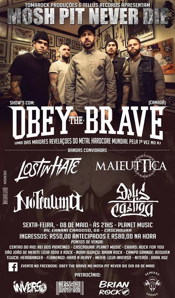 OBEY THE BRAVE no MOSH PIT NEVER DIE em Rio de Janeiro - Sympla