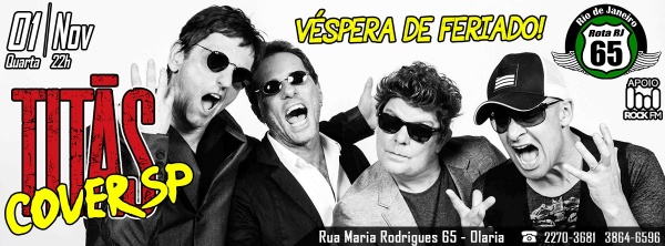 ROTA 65 - TRIBUTO TITÃS em Rio de Janeiro - Sympla
