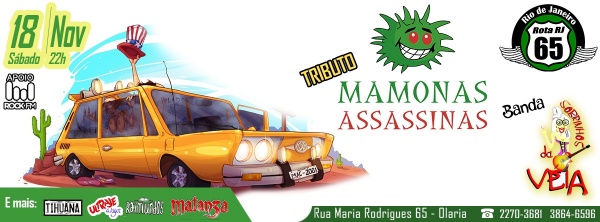 ROTA 65 - TRIBUTO MAMONAS ASSASSINAS em Rio de Janeiro - Sympla