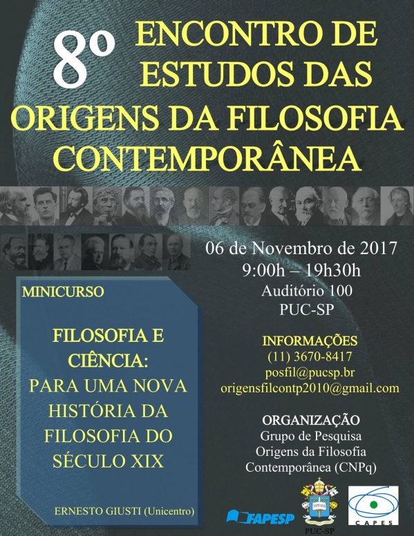 Minicurso: “Filosofia e Ciência: para uma nova história da filosofia do ...