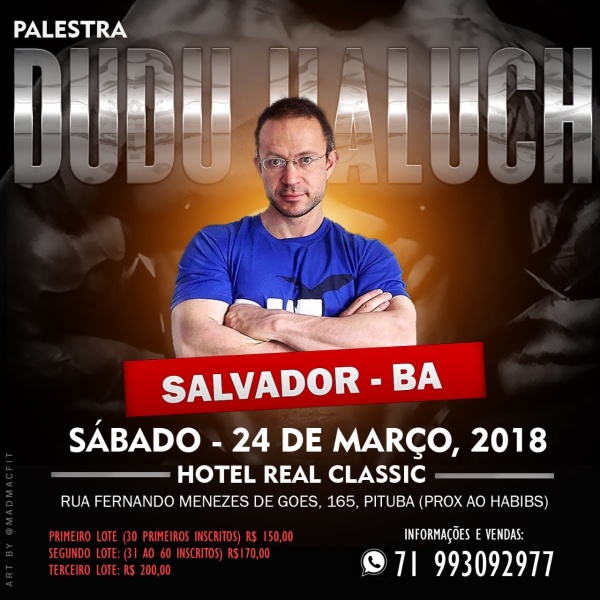 Palestra Ms. Dudu Haluch - Salvador Bahia em Salvador - Sympla