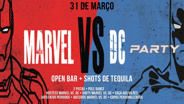 Marvel vs. DC Party Open Bar 2 Pistas Copos Personalizados em Ribeirão ...