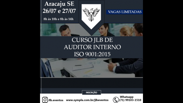 Auditor Interno da Qualidade ISO 9001:2015 em Aracajú - Sympla