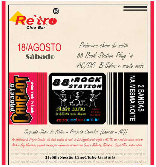 2 Shows - Projeto Camelot (Lavras) e a banda 88 Rock Station em São ...