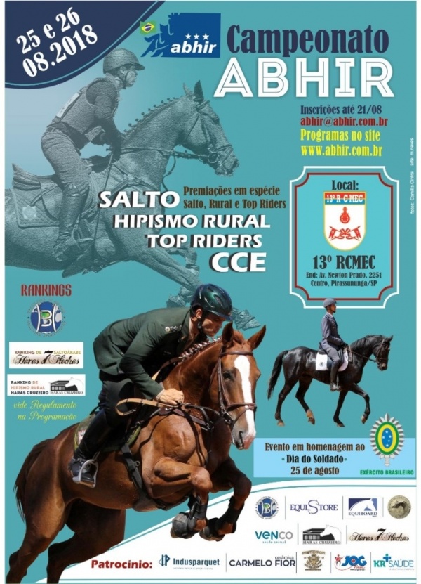 Campeonato ABHIR - Salto, Hipismo Rural, Top Riders e CCE em ...
