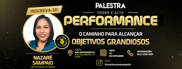 PALESTRA PODER E ALTA PERFORMANCE em Recife - Sympla
