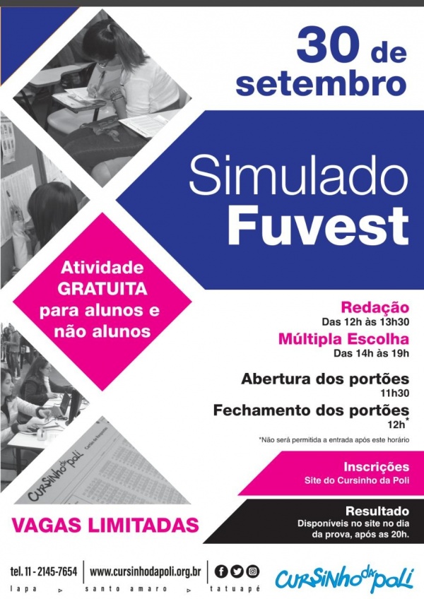 Simulado Fuvest - UNIDADE TATUAPÉ em São Paulo - Sympla