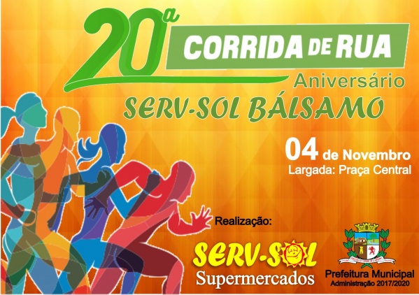 20ª CORRIDA DE RUA ANIVERSÁRIO SERV SOL DE BÁLSAMO em BALSAMO - Sympla