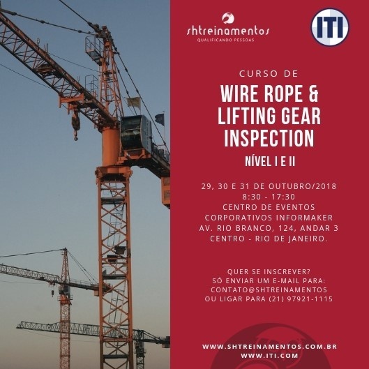 Wire Rope & Lifting Gear Inspection Nível I & II em Rio de Janeiro - Sympla