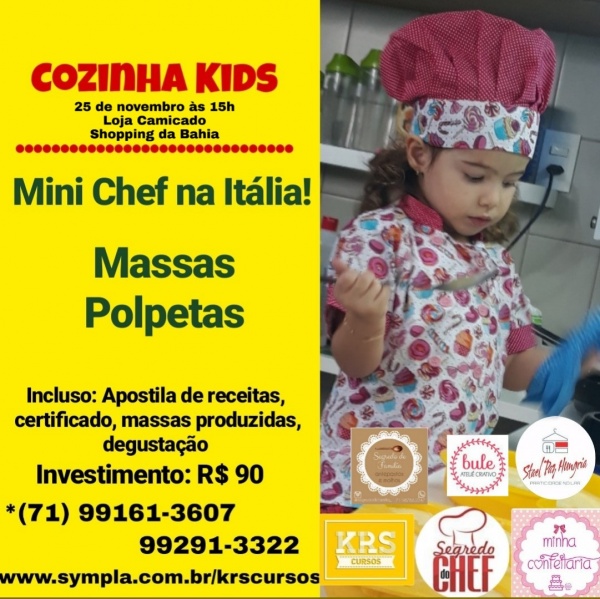 Mini Chef na Itália - cozinha Kids em Salvador - Sympla