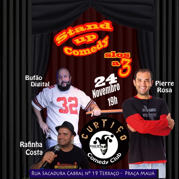 Stand Up comedy Solo a 3 no Curtiço Comedy Club em Rio de Janeiro - Sympla
