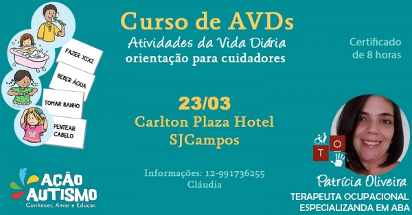 Curso de AVDs - Atividades da Vida Diária (autismo) em São José dos ...