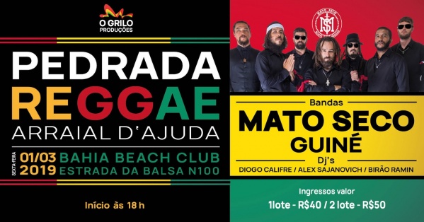 PEDRADA REGGAE em Porto Seguro - Sympla