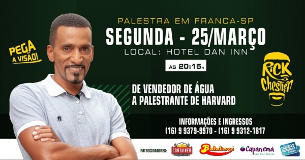 Rick Chester. Palestra Pega a Visão! em Franca - Sympla