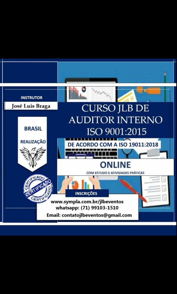 Auditor Interno da Qualidade ISO 9001:2015 - De acordo com a ISO 19011:2018 (ONLINE) - online ...