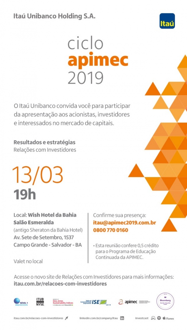 ITAÚ CICLO APIMEC em Salvador - Sympla