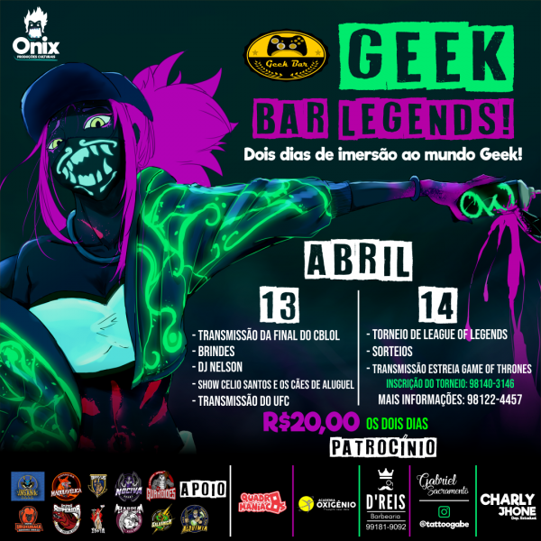 GEEK Bar Legends em Macapá - Sympla