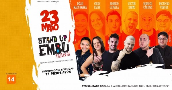 1ºFESTIVAL STAND UP EMBU em Embu das Artes - Sympla