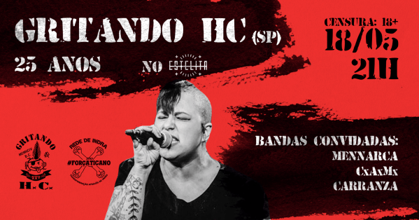 Gritando HC no Recife @ Estelita em Recife - Sympla