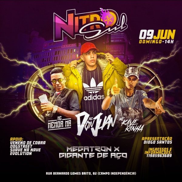 NITRO SUL + MEGATRON // MC DON JUAN & MENOR MR em São Paulo - Sympla