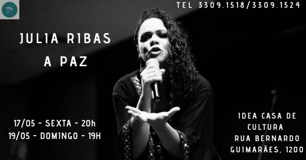 JULIA RIBAS: A PAZ em Belo Horizonte - Sympla