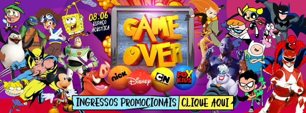 Ingressos Promocionais Game Over "Disney, Cartoon, Nickelodeon, Fox ...
