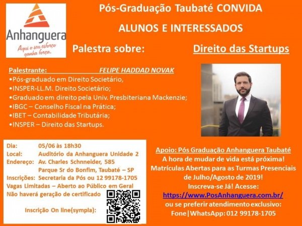 Direito das Startups em Taubaté - Sympla