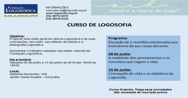 CURSO DE LOGOSOFIA - "GRATUITO" em Sorocaba - Sympla