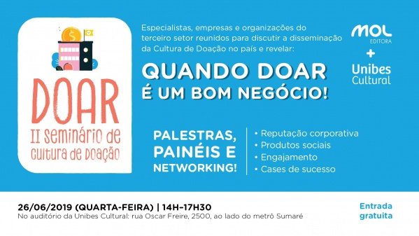 II DOAR - Seminário de Cultura de Doação em São Paulo - 2023 - Sympla