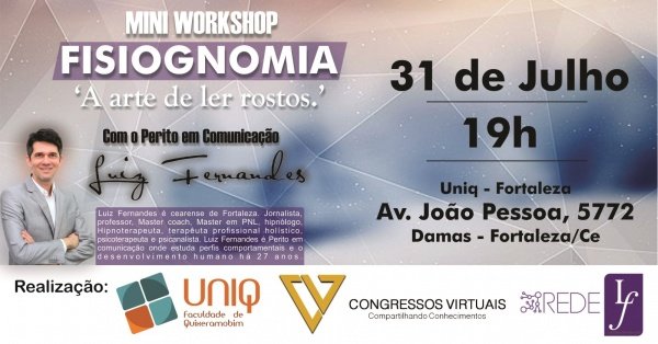 MINI WORKSHOP DE FISIOGNOMIA - A ARTE DE LER ROSTOS em Fortaleza - Sympla