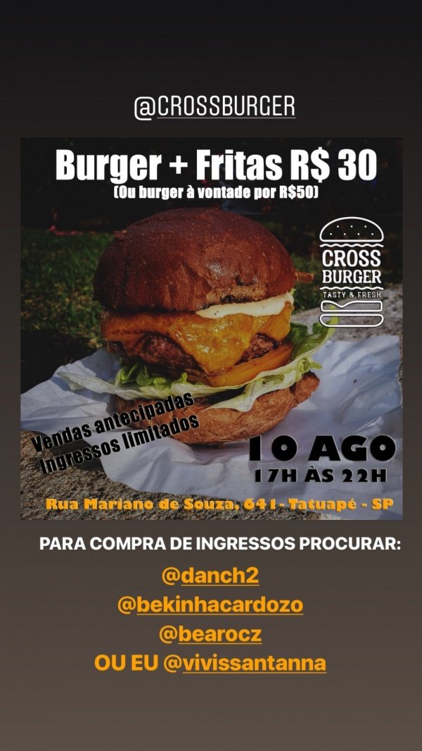 CROSS BURGER em São Paulo - Sympla