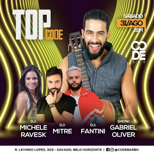 Top Code Sábado 31/08 em Belo Horizonte - Sympla