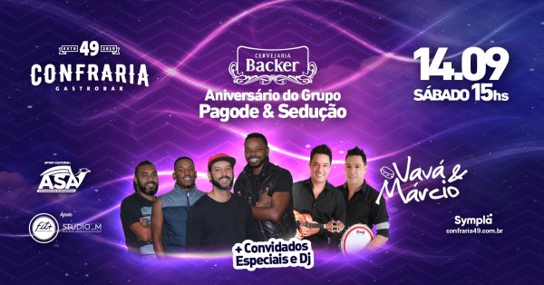 Pagode e Sedução, Vavá & Márcio e Convidados Especiais - 14 Setembro ...
