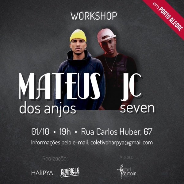 Workshop - Mateus dos Anjos e JC em Porto alegre em Porto Alegre - Sympla