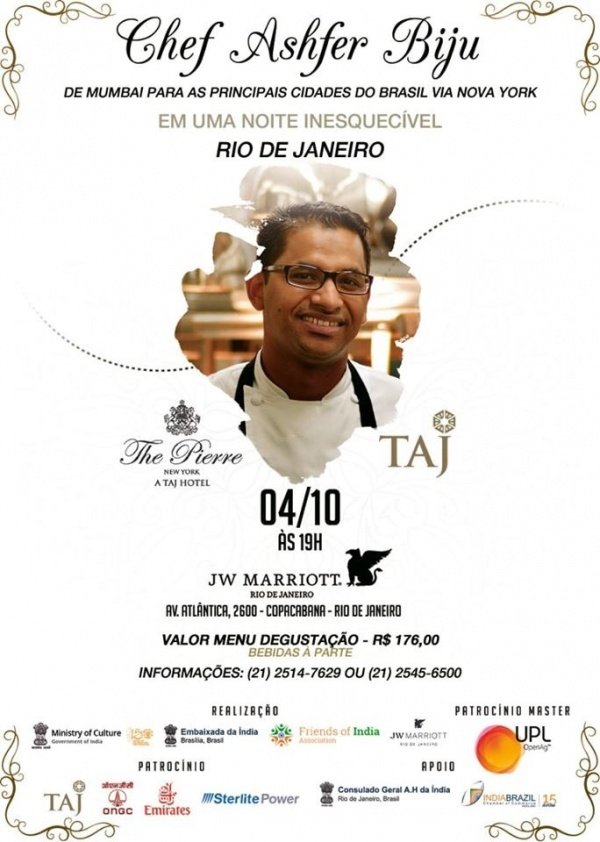 Festival Gastronômico Indiano com Chef Ashfer Biju em Rio de Janeiro ...