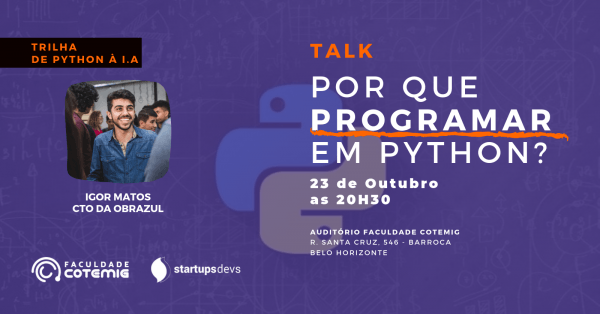 Talk Por Que Python Em Belo Horizonte Sympla 5693