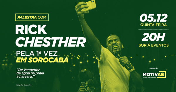 RICK CHESTHER - PELA 1ª VEZ EM SOROCABA em Sorocaba - Sympla
