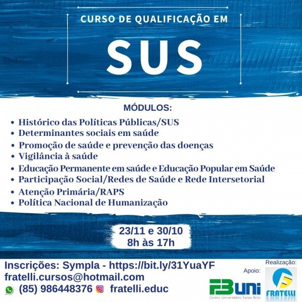 Curso de Qualificação em SUS em Fortaleza - Sympla