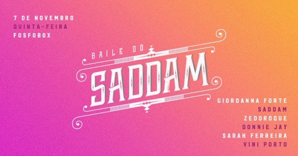 Baile do Saddam > rap/ hiphop em Rio de Janeiro - Sympla