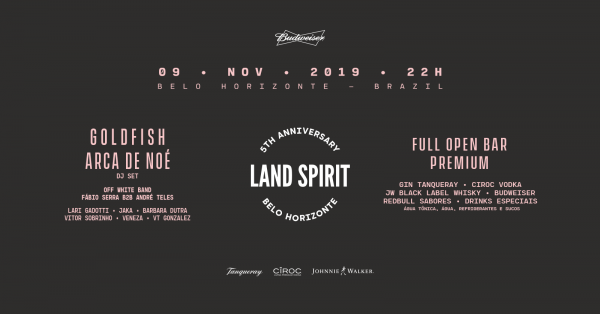 Land Spirit 5th Anniversary - 9.11.2019 em Belo Horizonte - Sympla