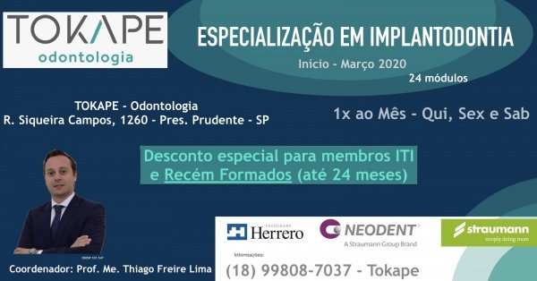 TURMA 1- ESPECIALIZAÇÃO DE IMPLANTE TOKAPE - MARÇO 2020 - P. Prudente ...