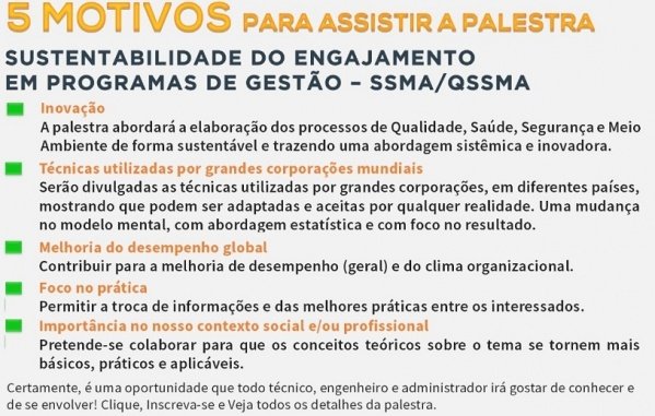 A SUSTENTABILIDADE DO ENGAJAMENTO EM PROGRAMAS DE GESTÃO SSMA/QSSMA ...
