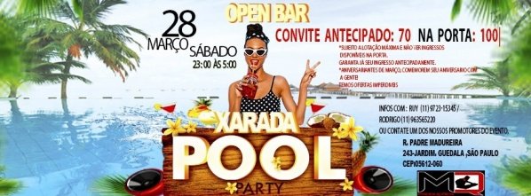 Xarada Pool Party em São Paulo - Sympla