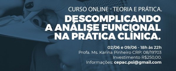 CURSO ONLINE: Descomplicando a análise funcional na prática clínica ...