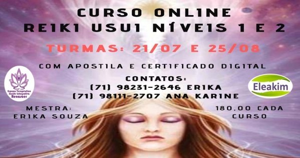 Curso Online Reiki Usui Nível 1 e 2 / EAD - online - Sympla