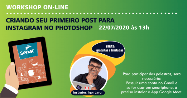 CRIANDO SEU PRIMEIRO POST PARA INSTAGRAM NO PHOTOSHOP - online - Sympla