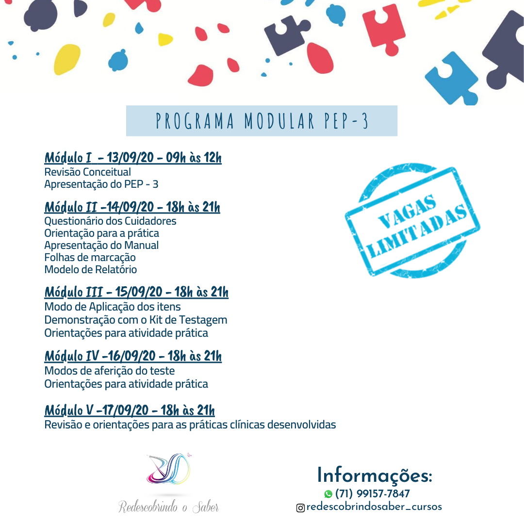 PEP-3 (Perfil Psicoeducacional) - online - Sympla
