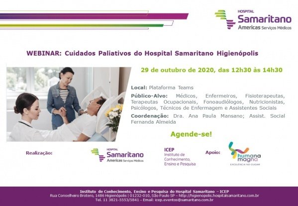Webinar de Cuidados Paliativos do Hospital Samaritano Higienópolis ...